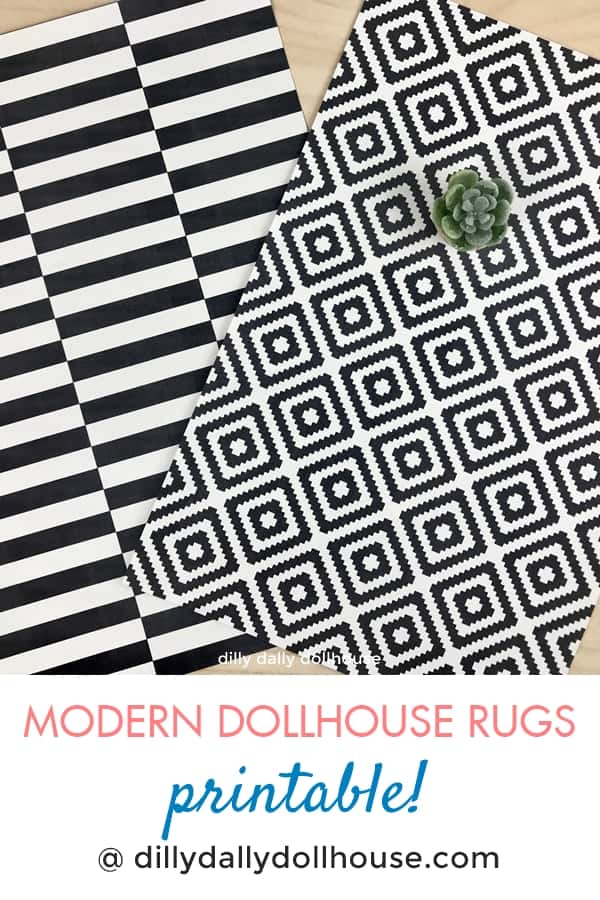 Modern Dollhouse Rugs (Printables + Paper Options) - dilly dally dollhouse