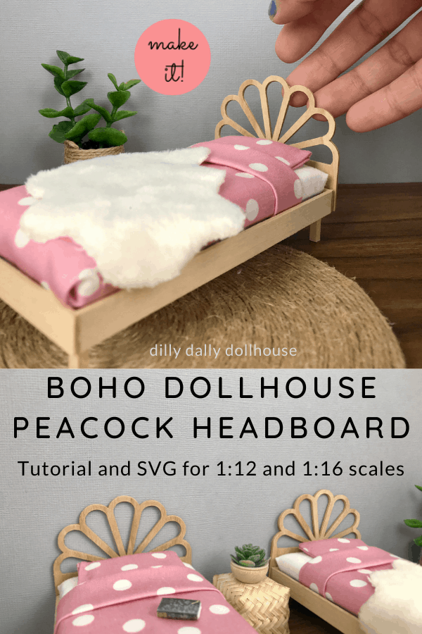 Simple Boho Peacock Dollhouse Bed (Tutorial & SVG files) - dilly dally ...