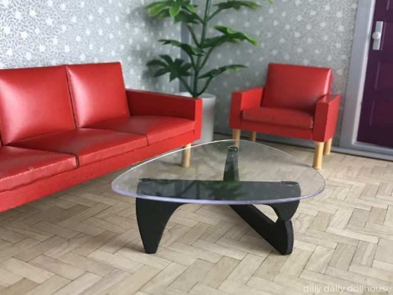 Mid-Century Miniature Coffee Table (Tutorial + SVG) - dilly dally dollhouse